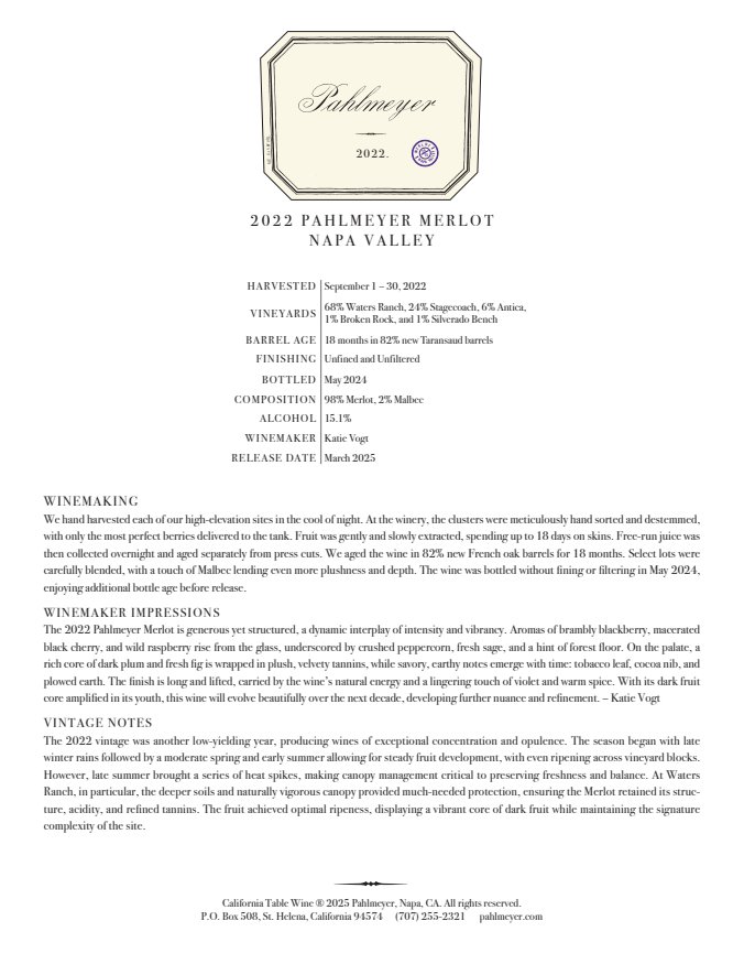 Pahlmeyer & Jayson - Lux Wines